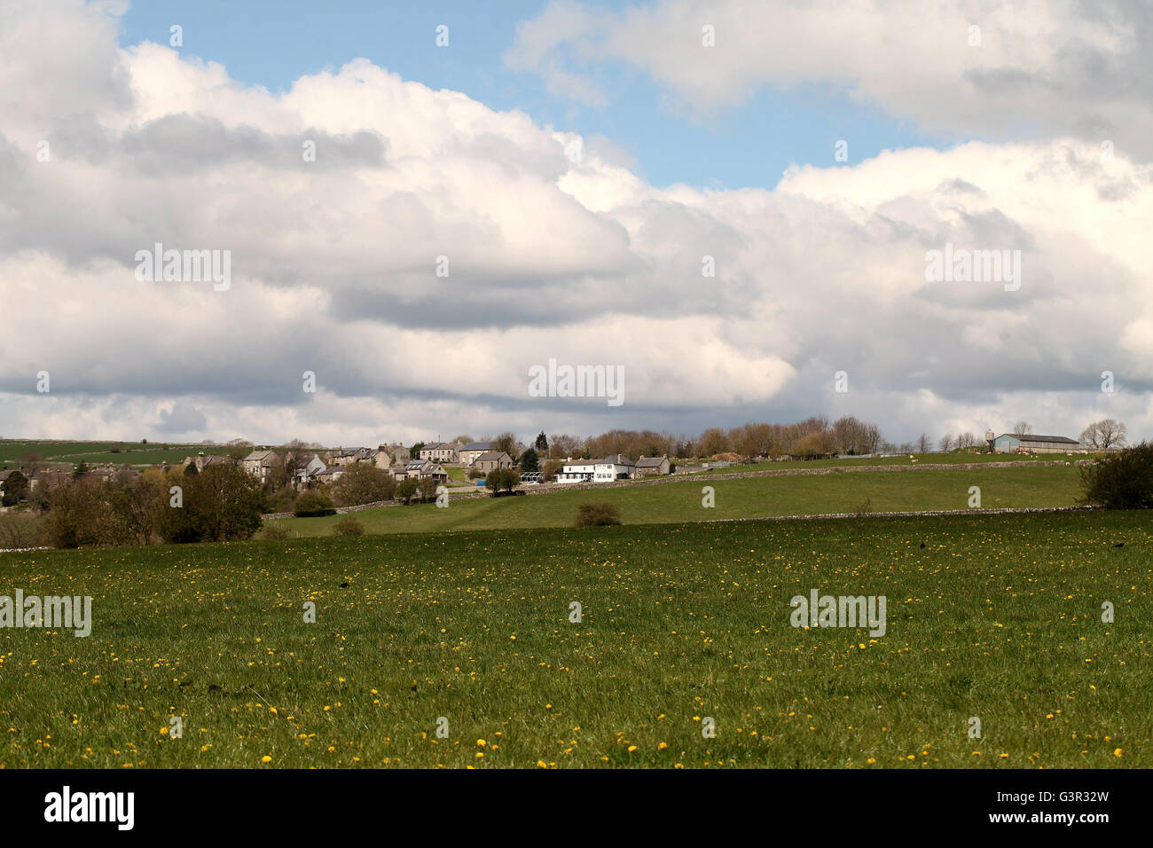 The village of Over Haddon near Bakewell in the Peak District National ...