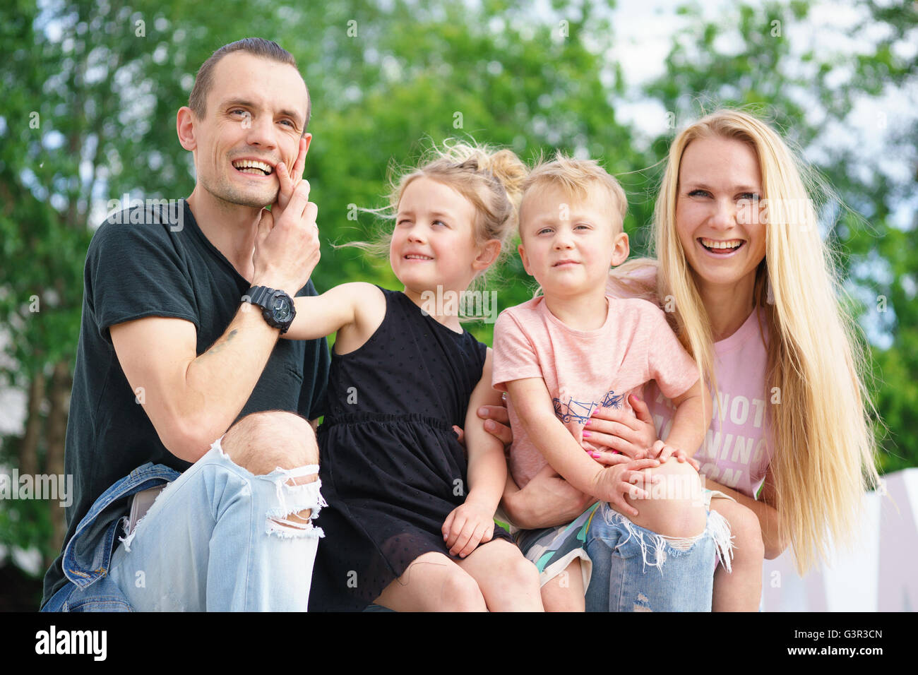 Portrait of a happy family Stock Photo - Alamy