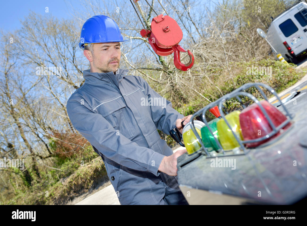 Male crane operator hi-res stock photography and images - Alamy