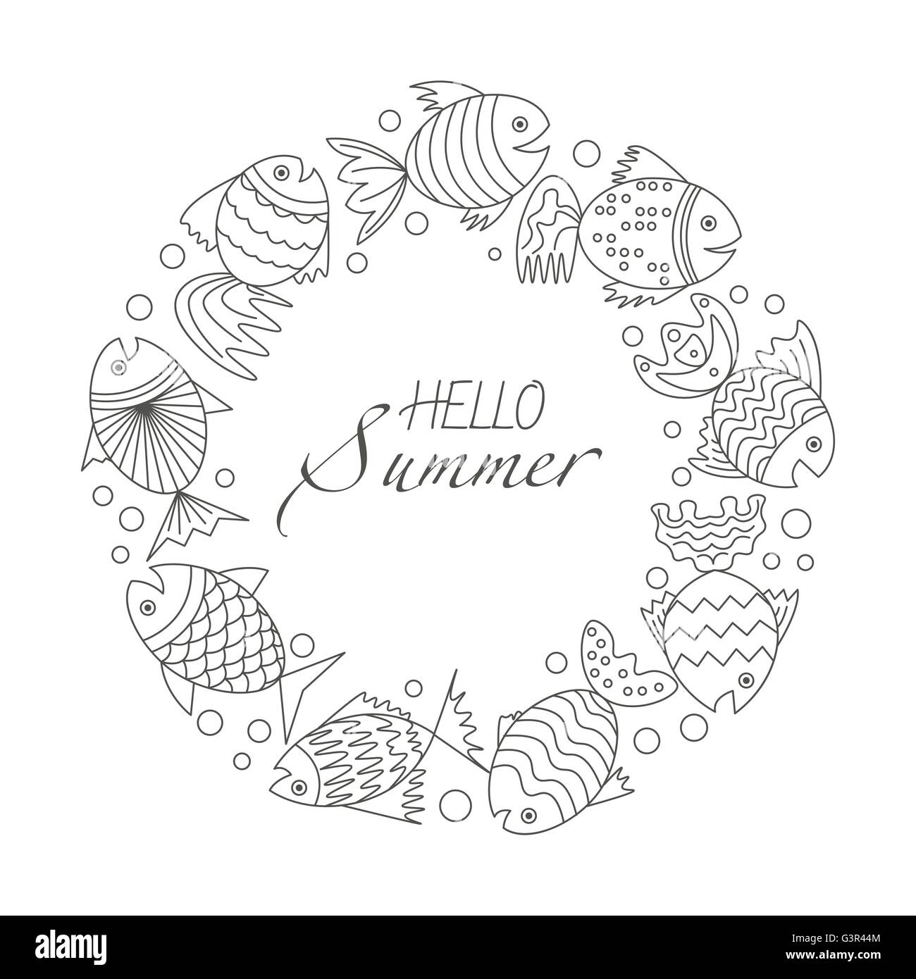 frame for text with fish Stock Vector Image & Art - Alamy