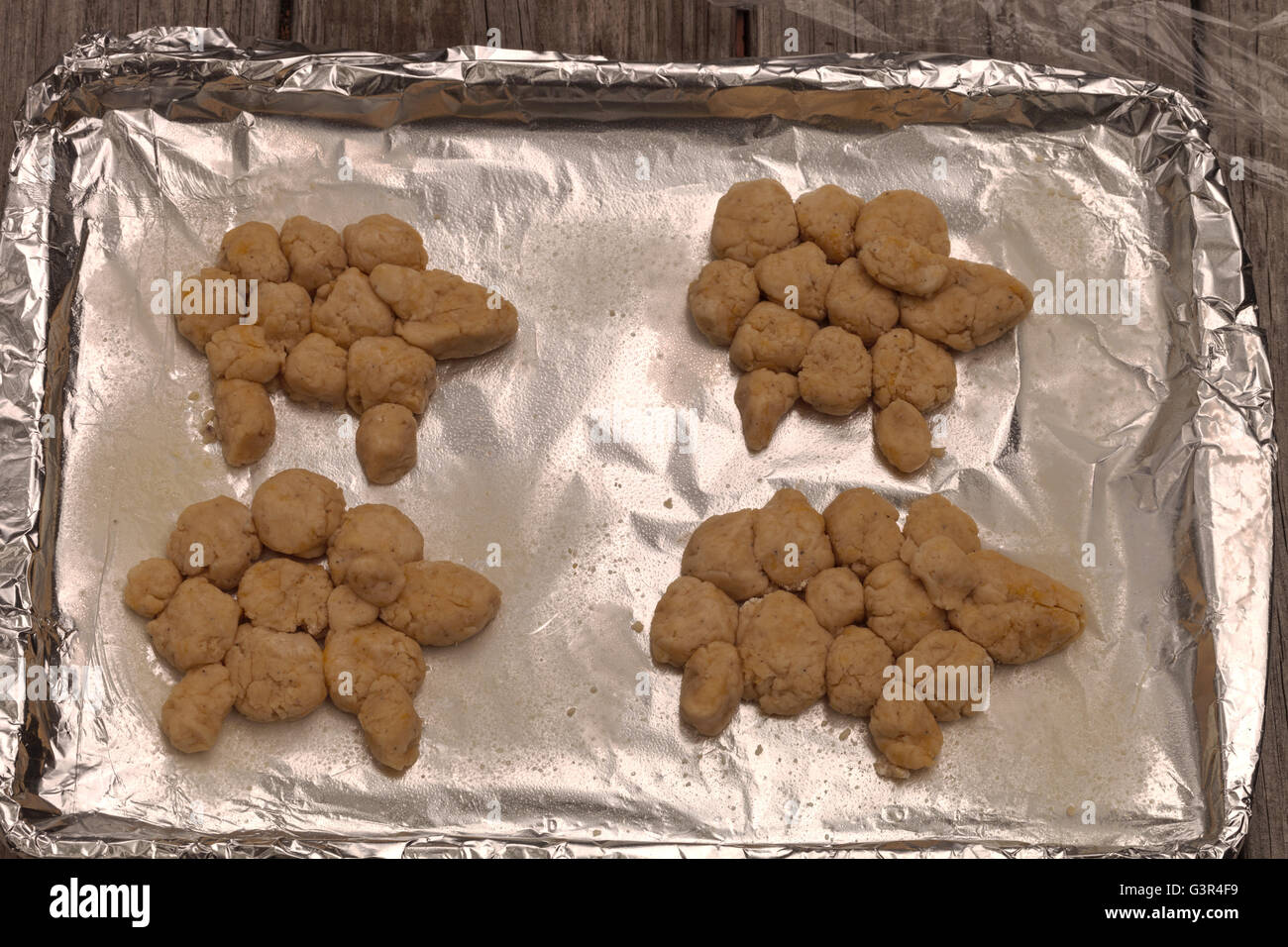 bread making series. Bread dough balls form the shape of sheep and rise ...