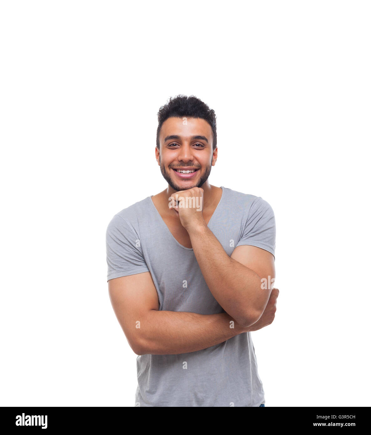 Cheerful handsome arab guy hi-res stock photography and images - Alamy