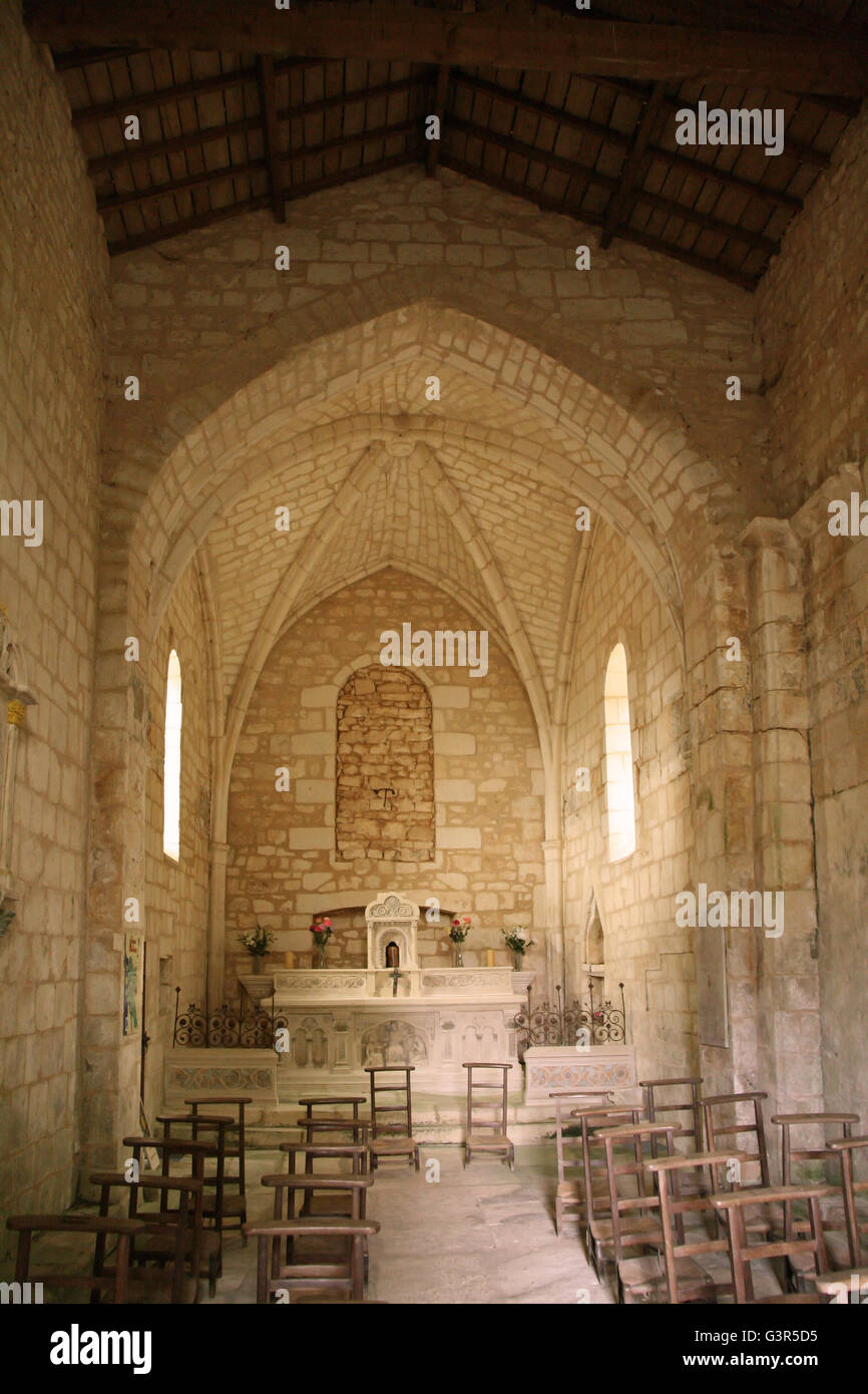Interior of a Roman chapel closed to Crazannes (France Stock Photo - Alamy