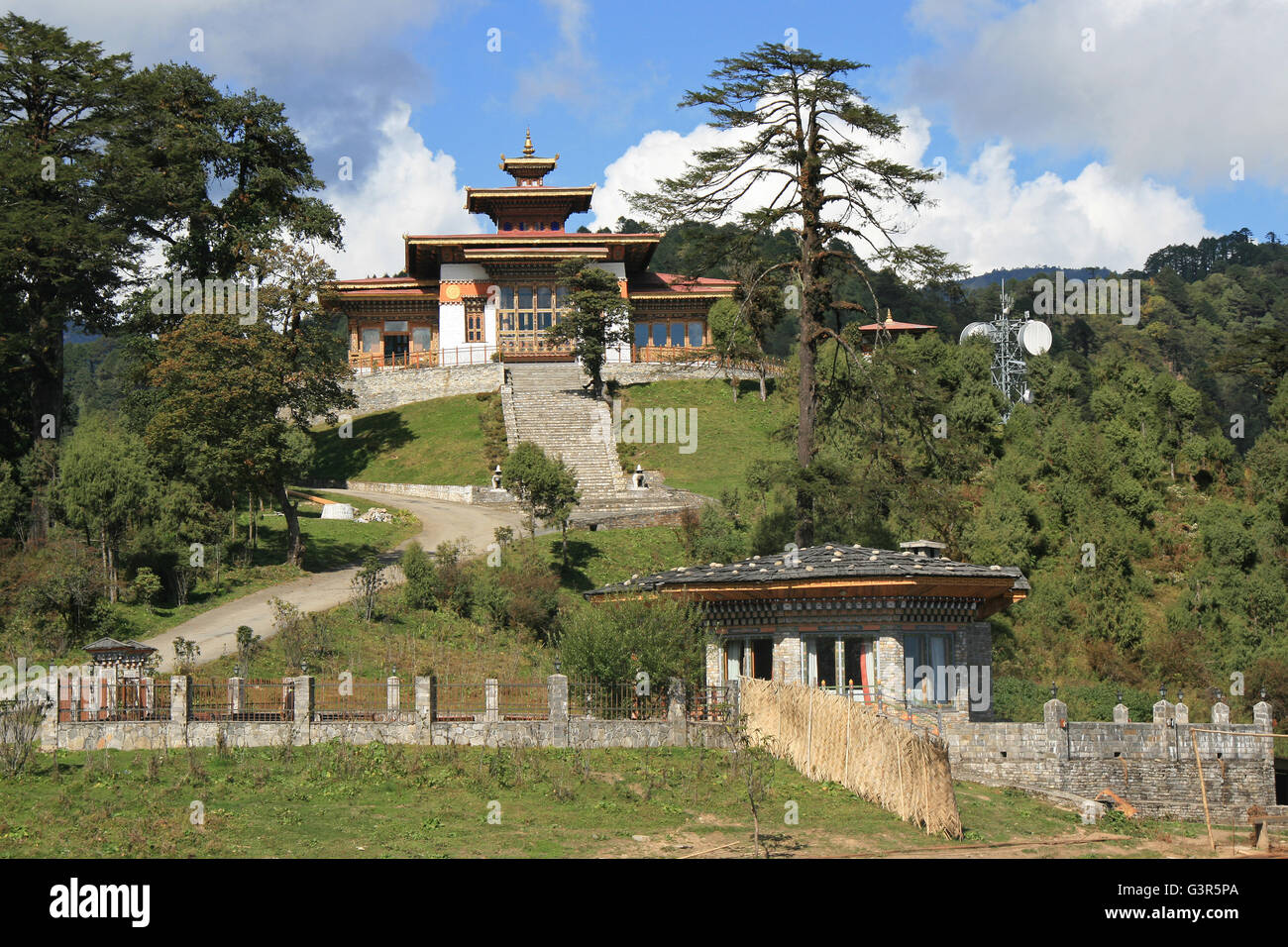 The Druk Wangyal Lhakhang between Thimphu and Gangtey (Bhutan Stock ...