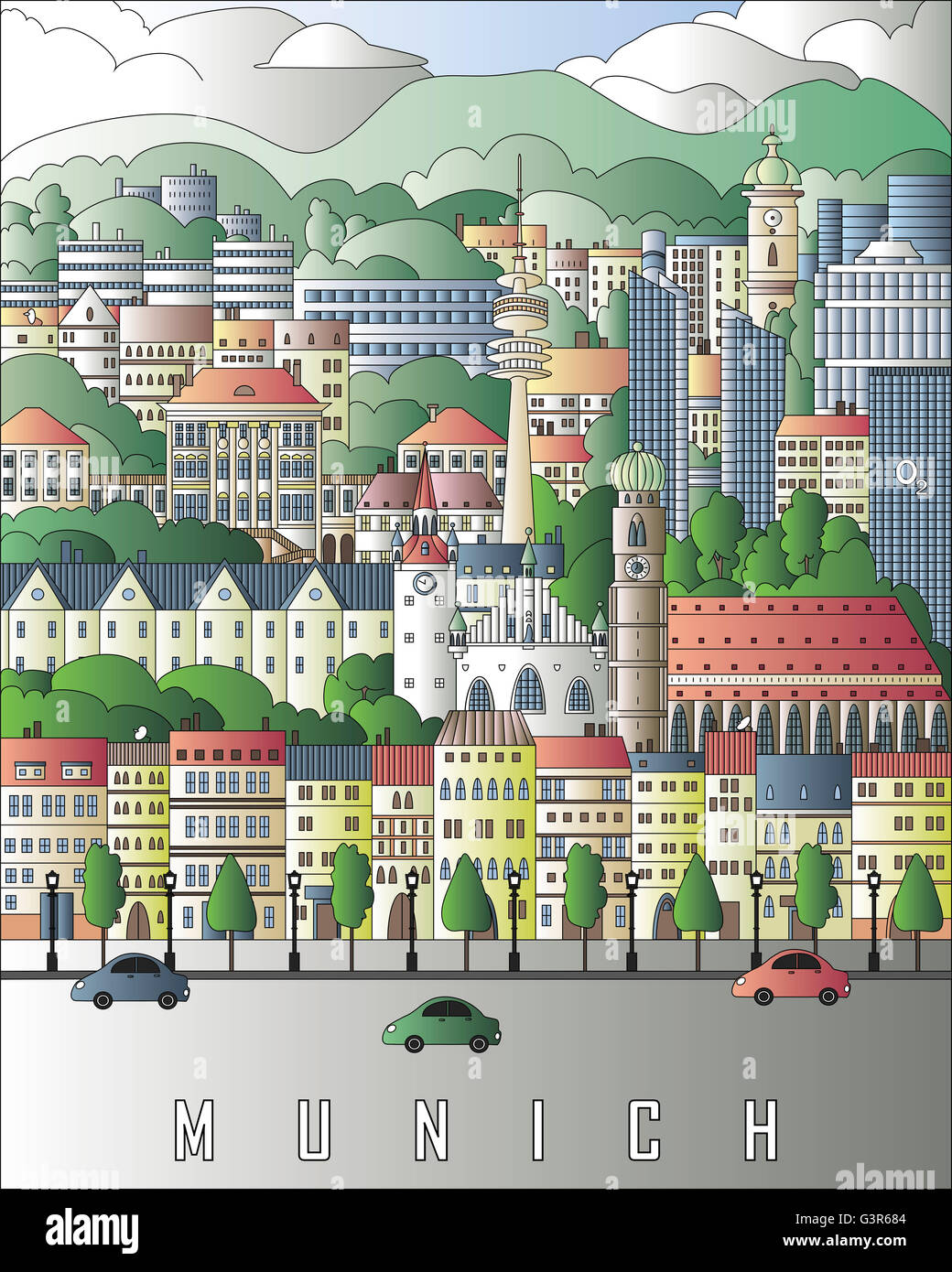 Munich vector hi-res stock photography and images - Alamy