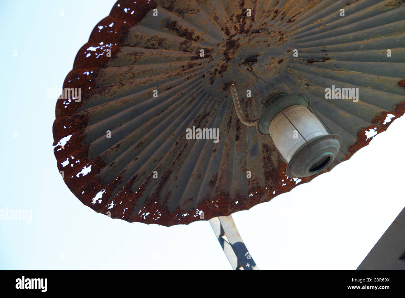 Vintage, sheet metal, corrugated, cover shade, factory lamp, lights ...