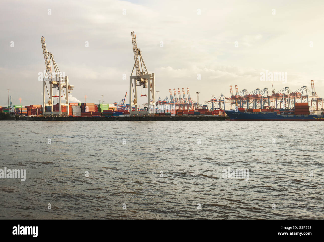 Germany, Hamburg, View of commercial dock Stock Photo - Alamy