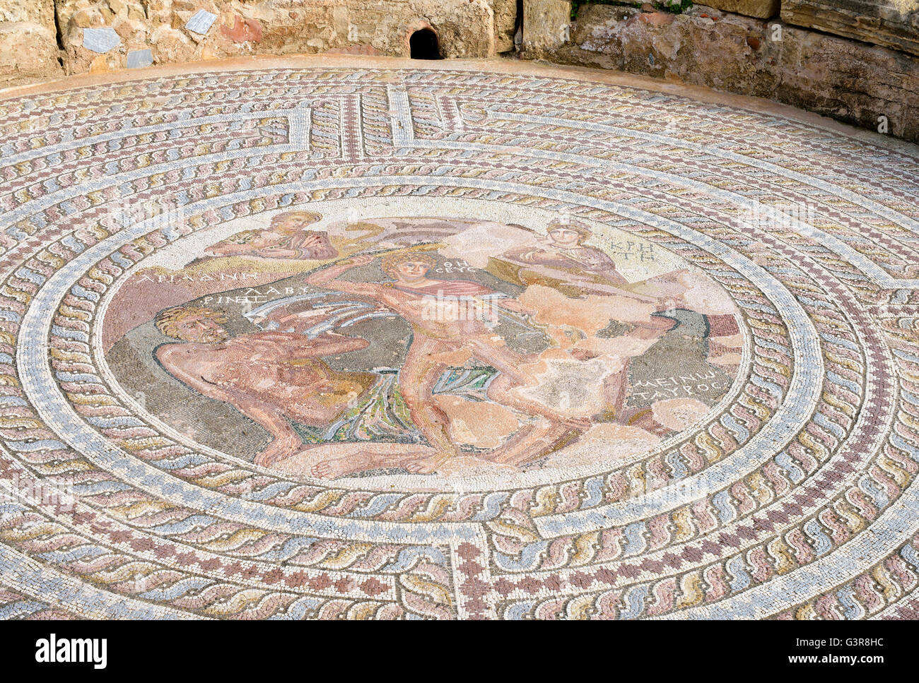 Roman Mosaic in Villa of Theseus, Kato Pafos Archaeological Site ...