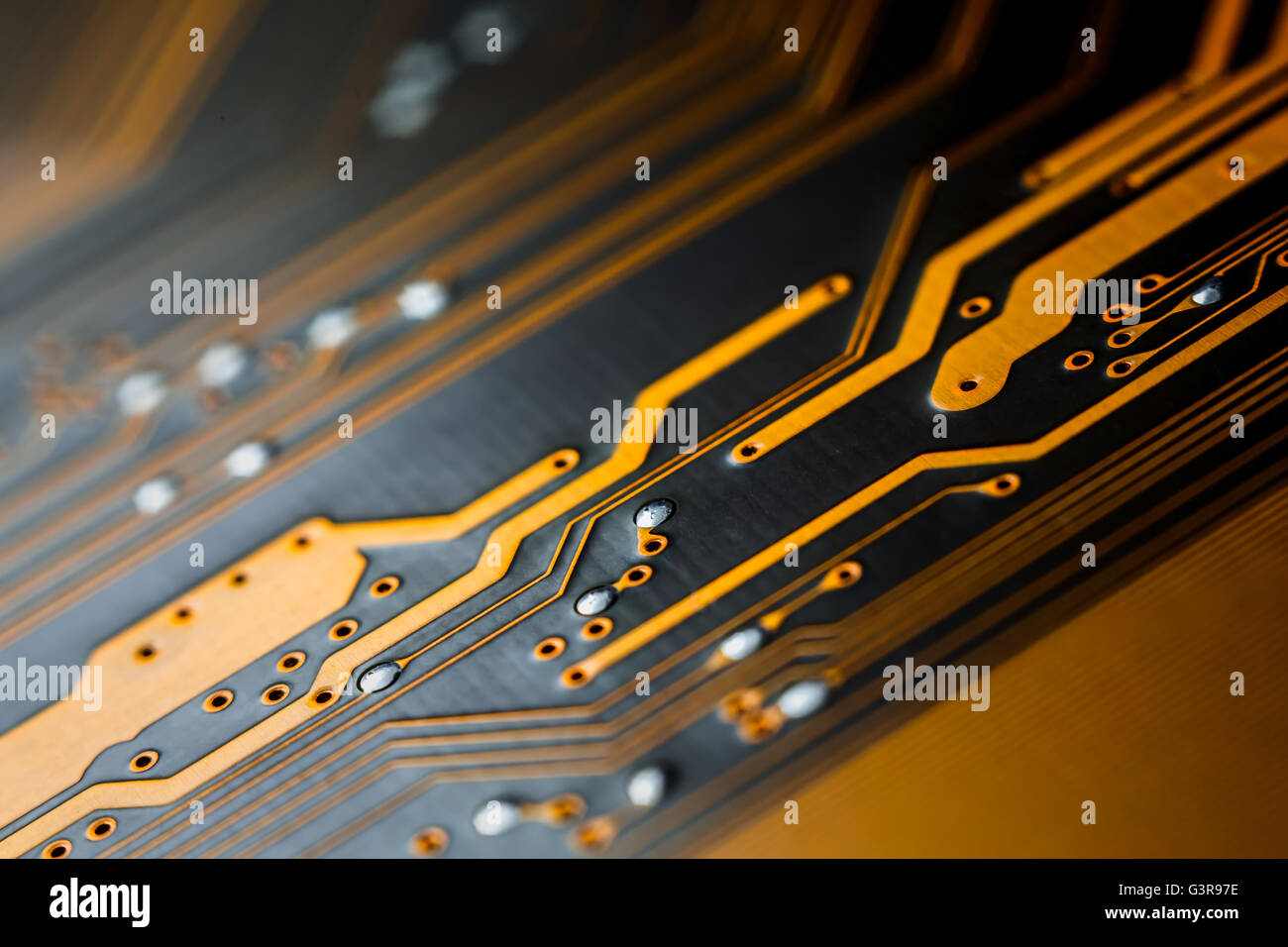 Bokeh electronic circuit close up computer Stock Photo - Alamy