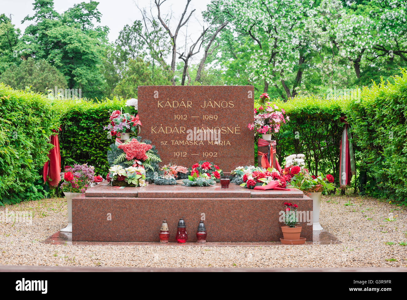 Janos Kadar grave, view of the grave of Hungarian Communist Party ...