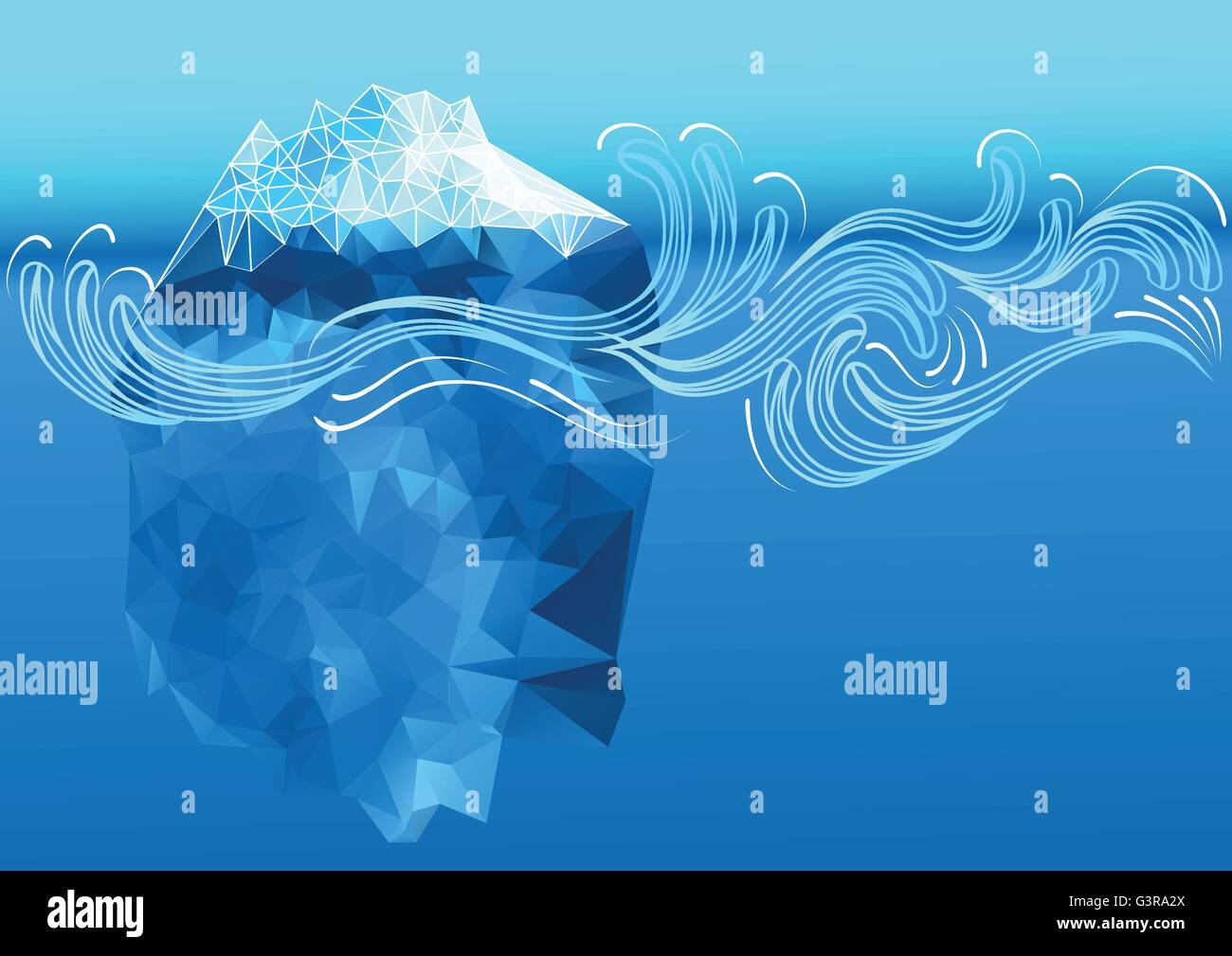 abstract iceberg with decorative waves. 10 EPS Stock Vector Image & Art ...