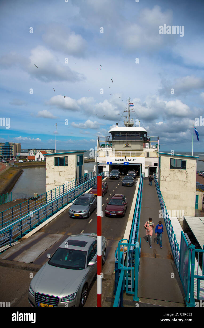 ferry with cars at den helder for texel island Stock Photo - Alamy