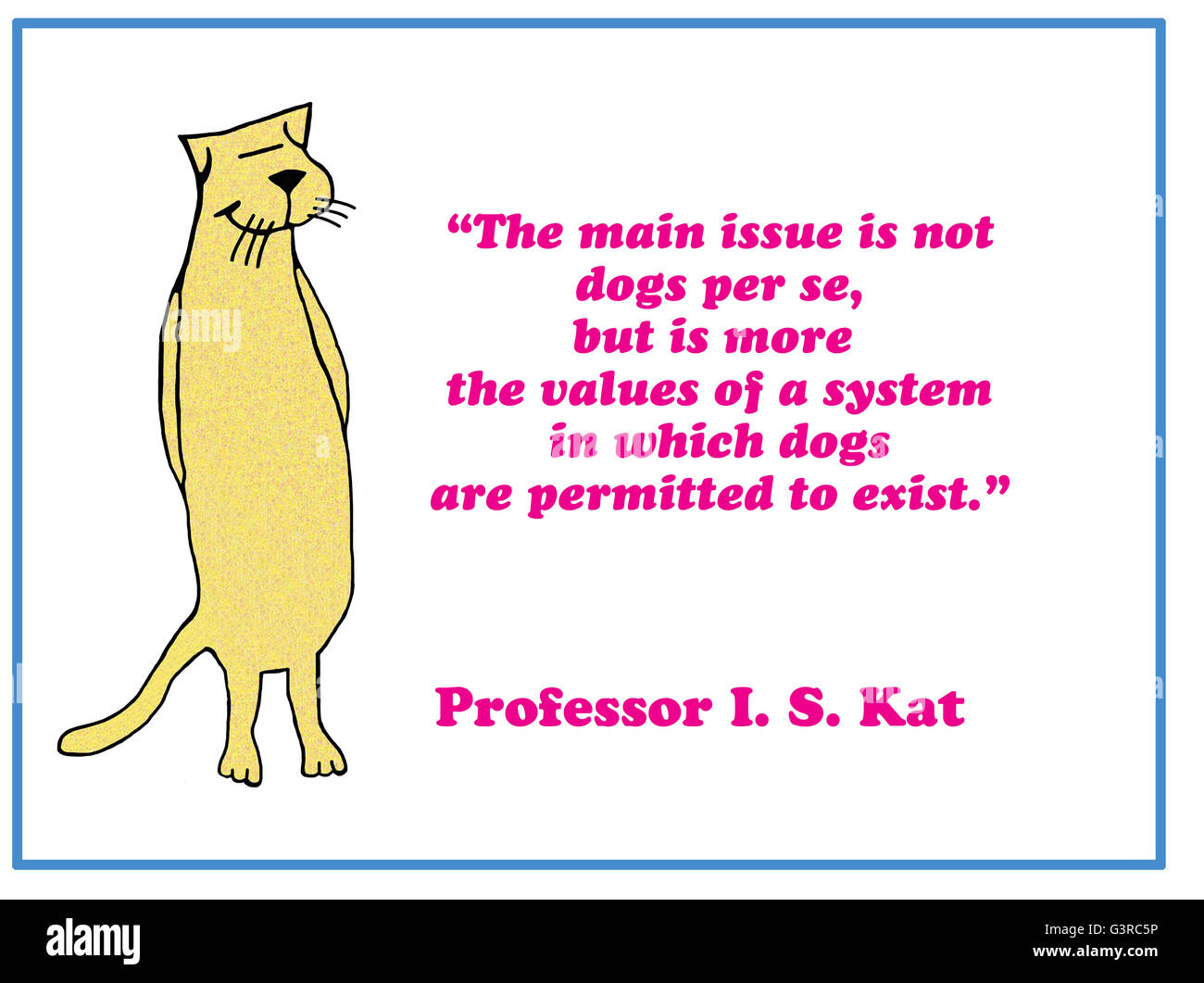Cartoon about conflict management between dogs and cats Stock Photo - Alamy