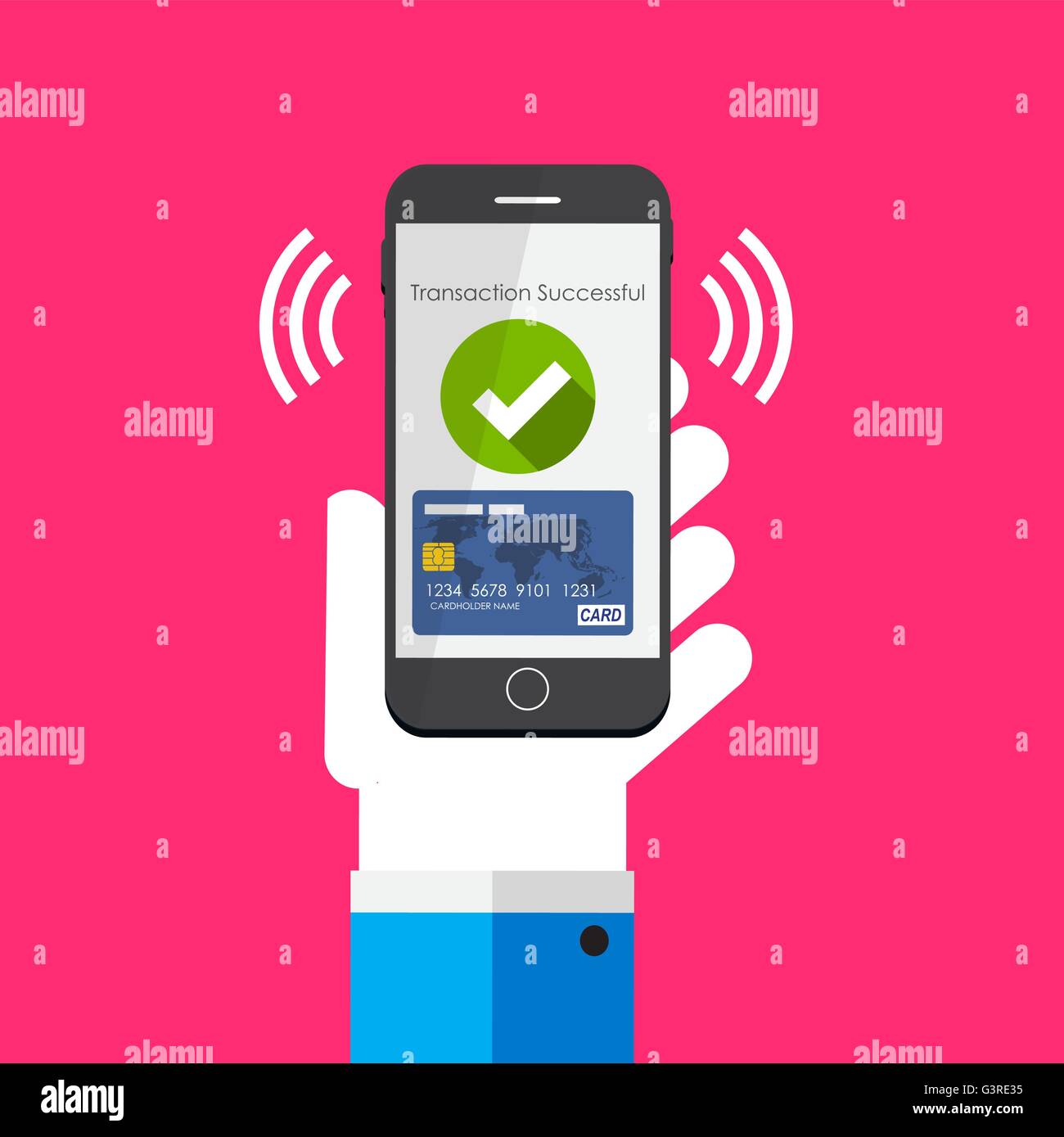 Mobile Payment Flat Concept Vector Illustration Stock Vector Image ...