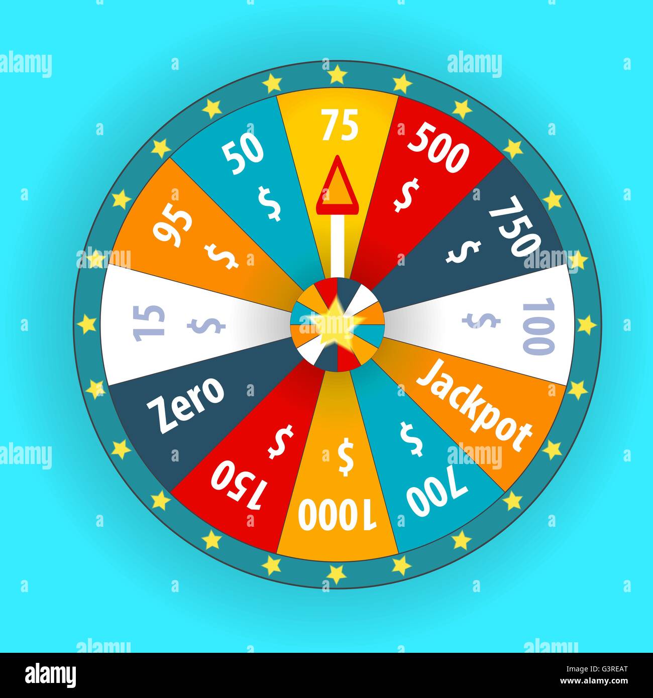 Happy colorful wheel of fortune. vector Illustration Stock Vector Image ...