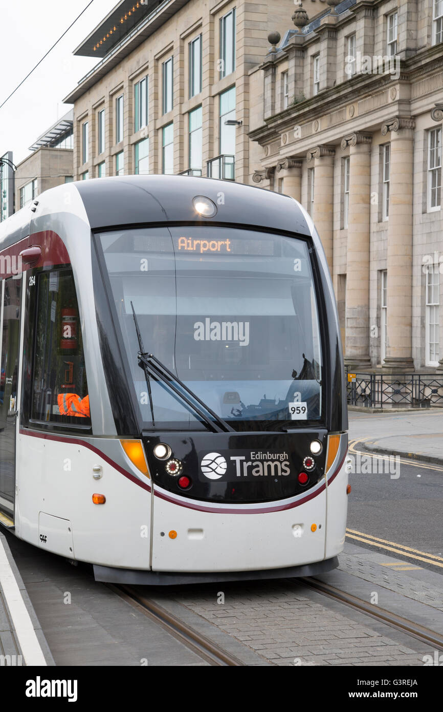 Tram in St Andrew Square, Edinburgh; Scotland; UK Stock Photo - Alamy