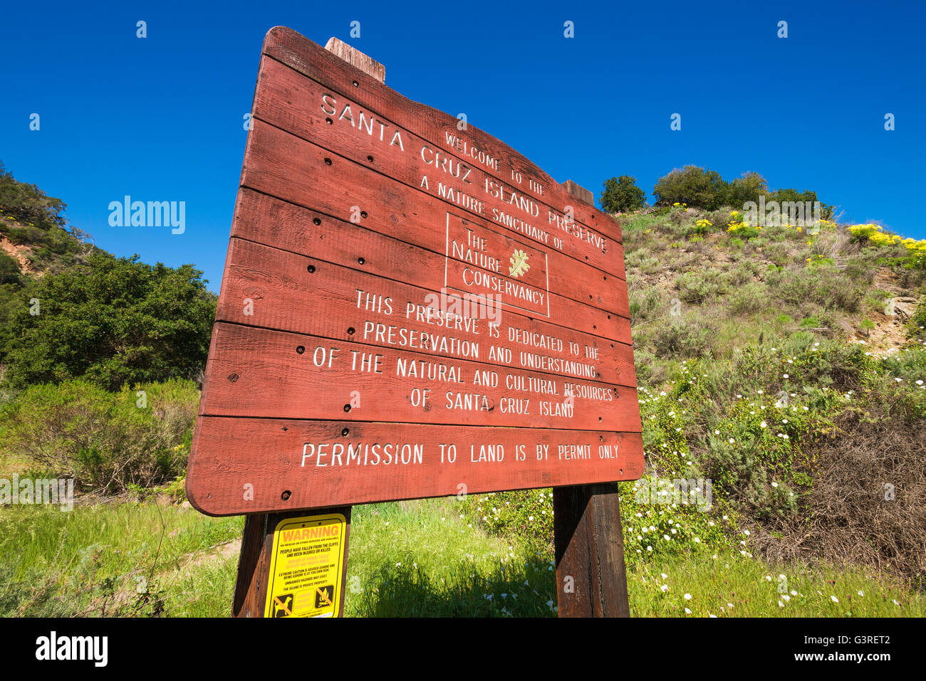 Nature Conservancy interpretive sign at Prisoners Harbor, Santa Cruz ...