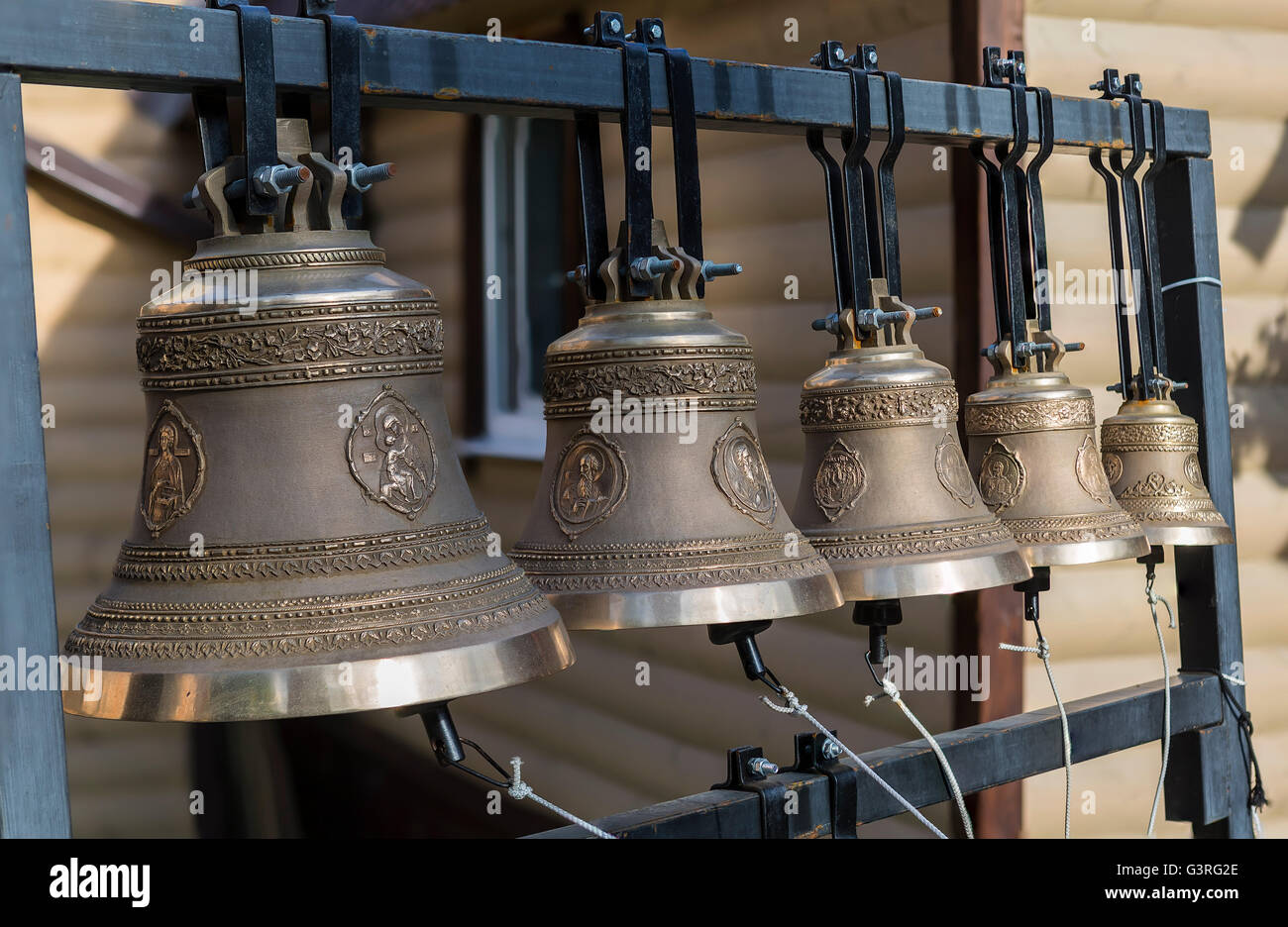The bells of the church of the twelve apostles, Moscow, Russia Stock ...