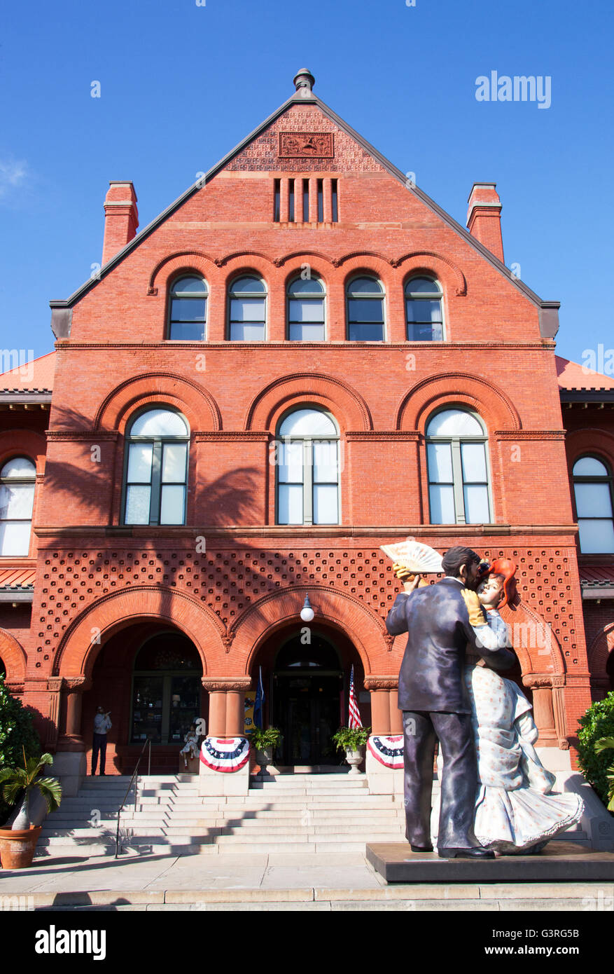 The view of red brick historic house, the former customs office in Key ...