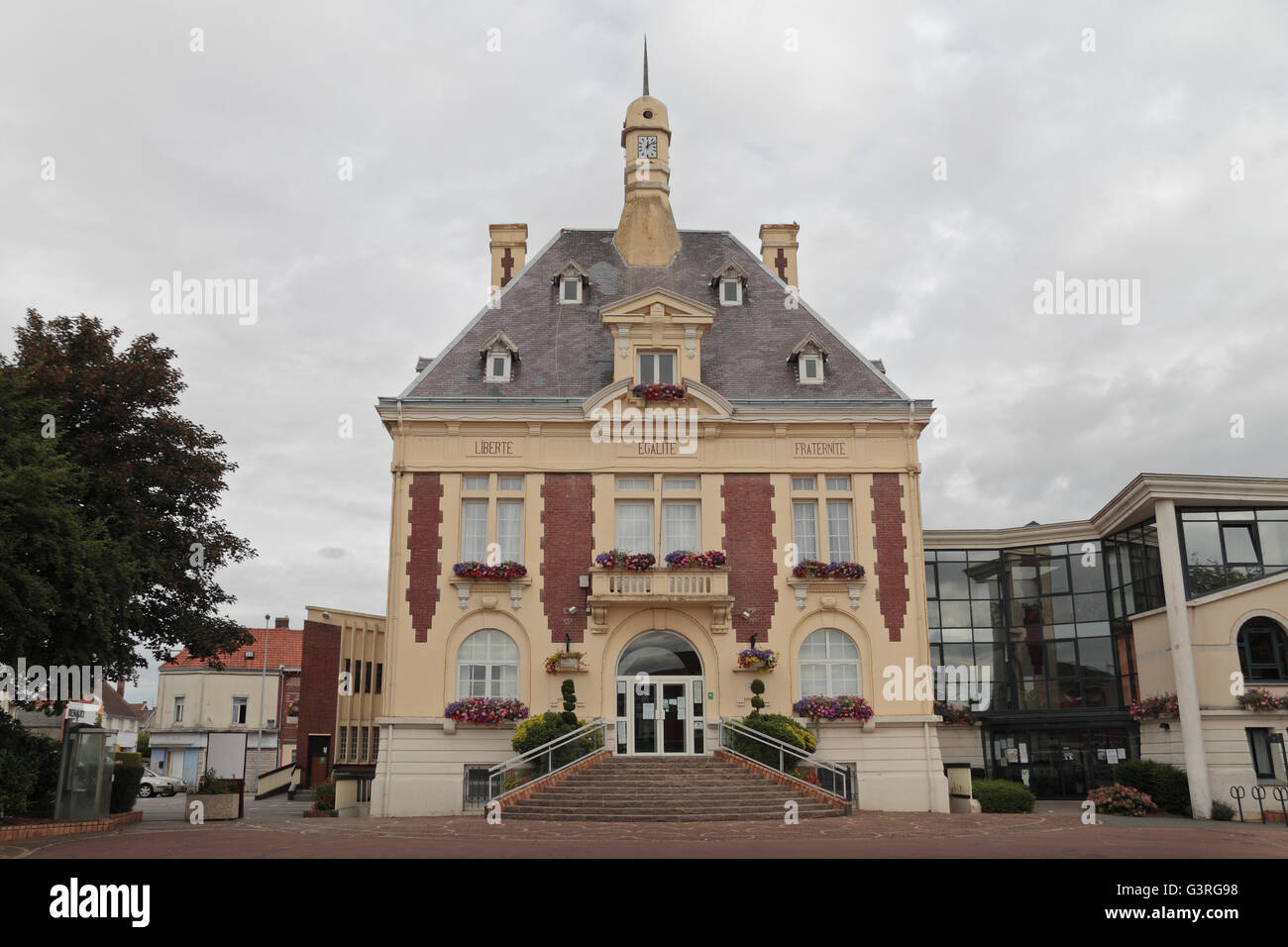 Loos town hall, Loos, Pas de Calais, France Stock Photo - Alamy