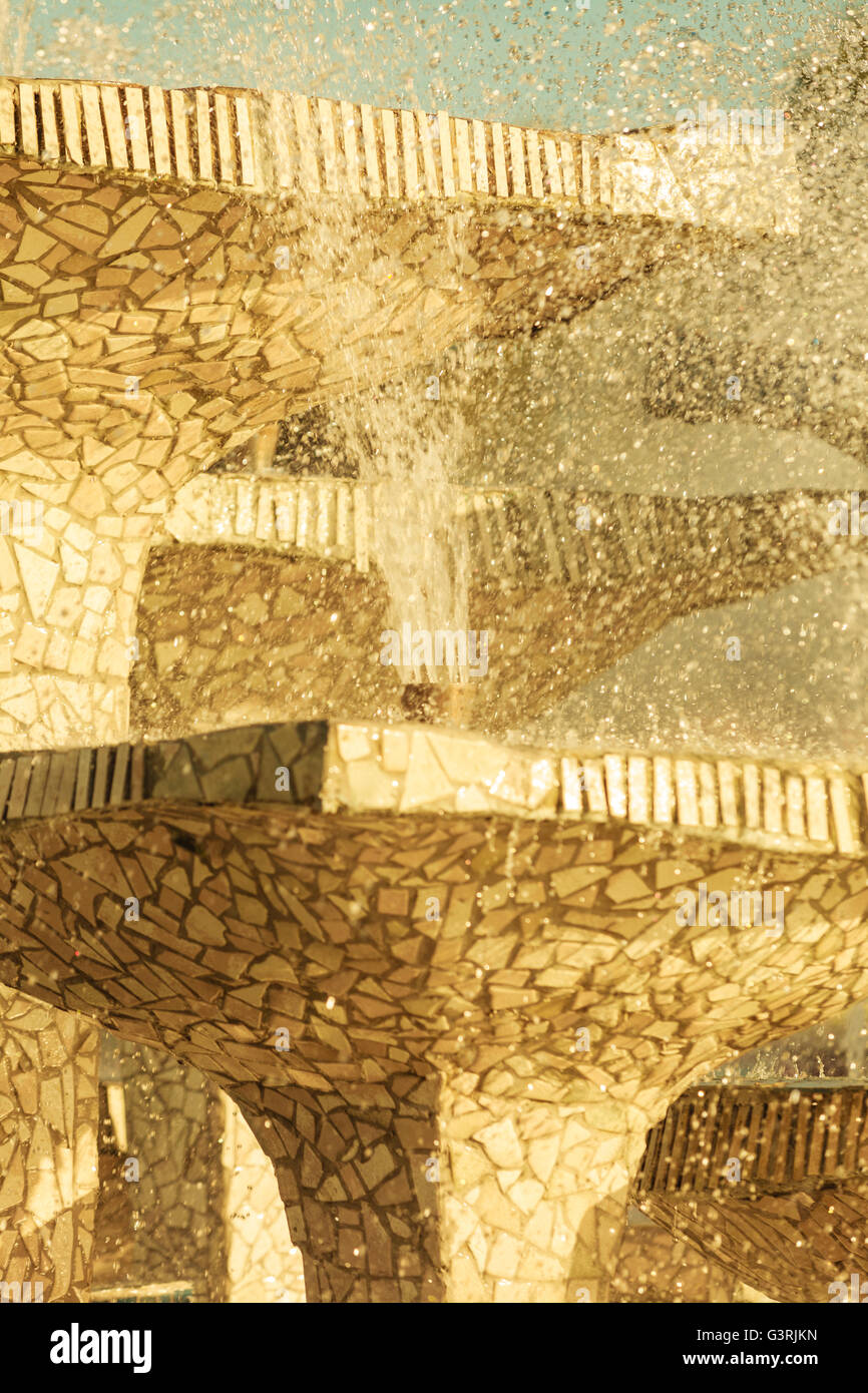 Closeup of stone fountain with dripping water at sunset Stock Photo - Alamy