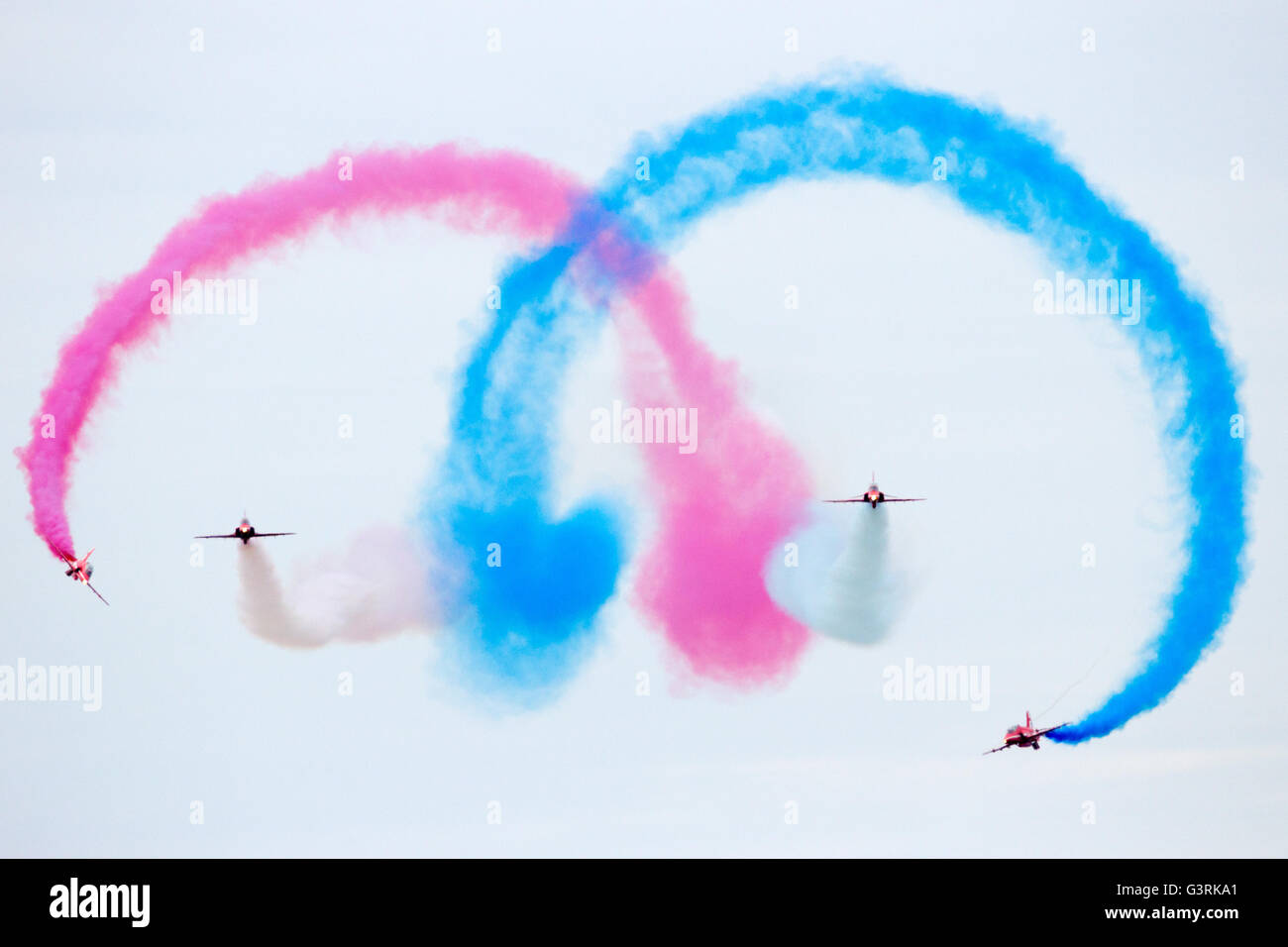 British Red Arrows demonstration team performing during the Royal ...