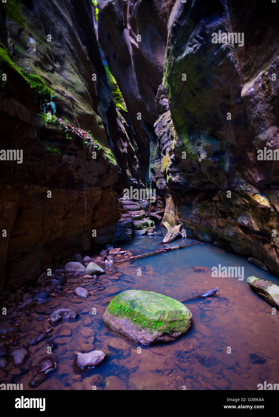 Water winds its way through a very narrow, rocky gorge Stock Photo - Alamy