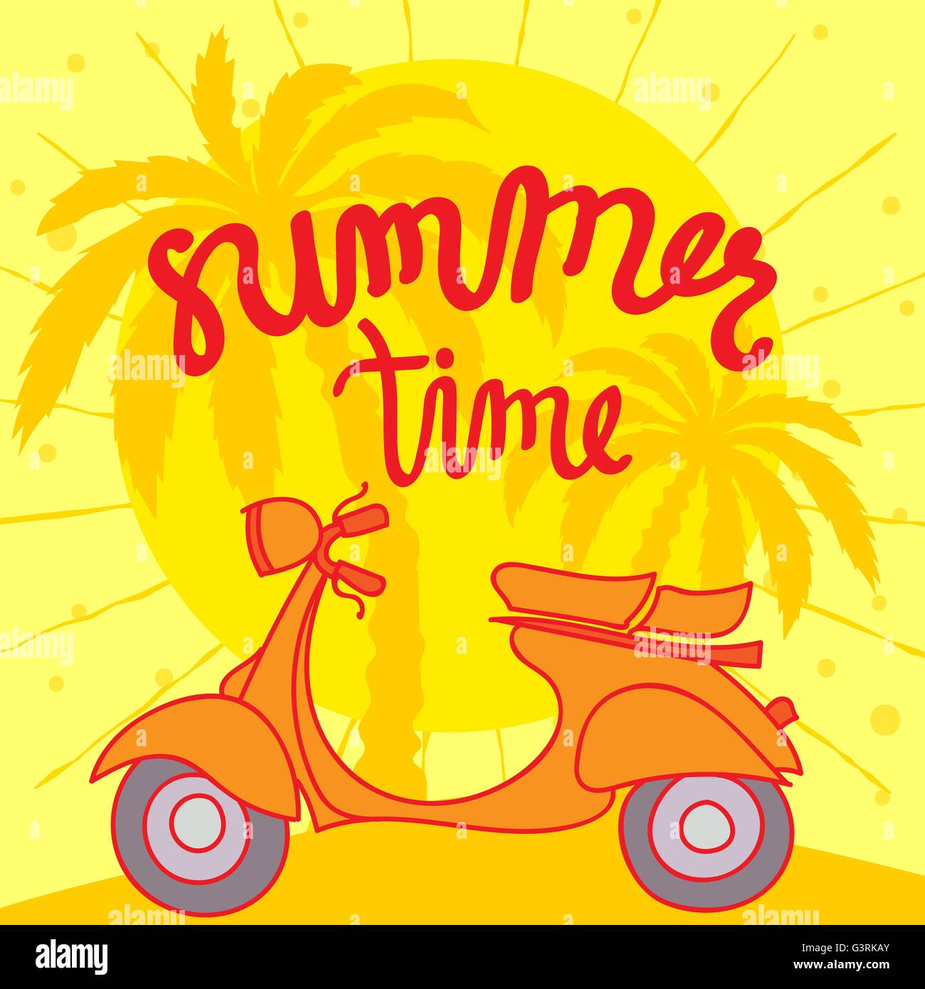 Summer Time Vector Illustration Stock Vector Image & Art - Alamy