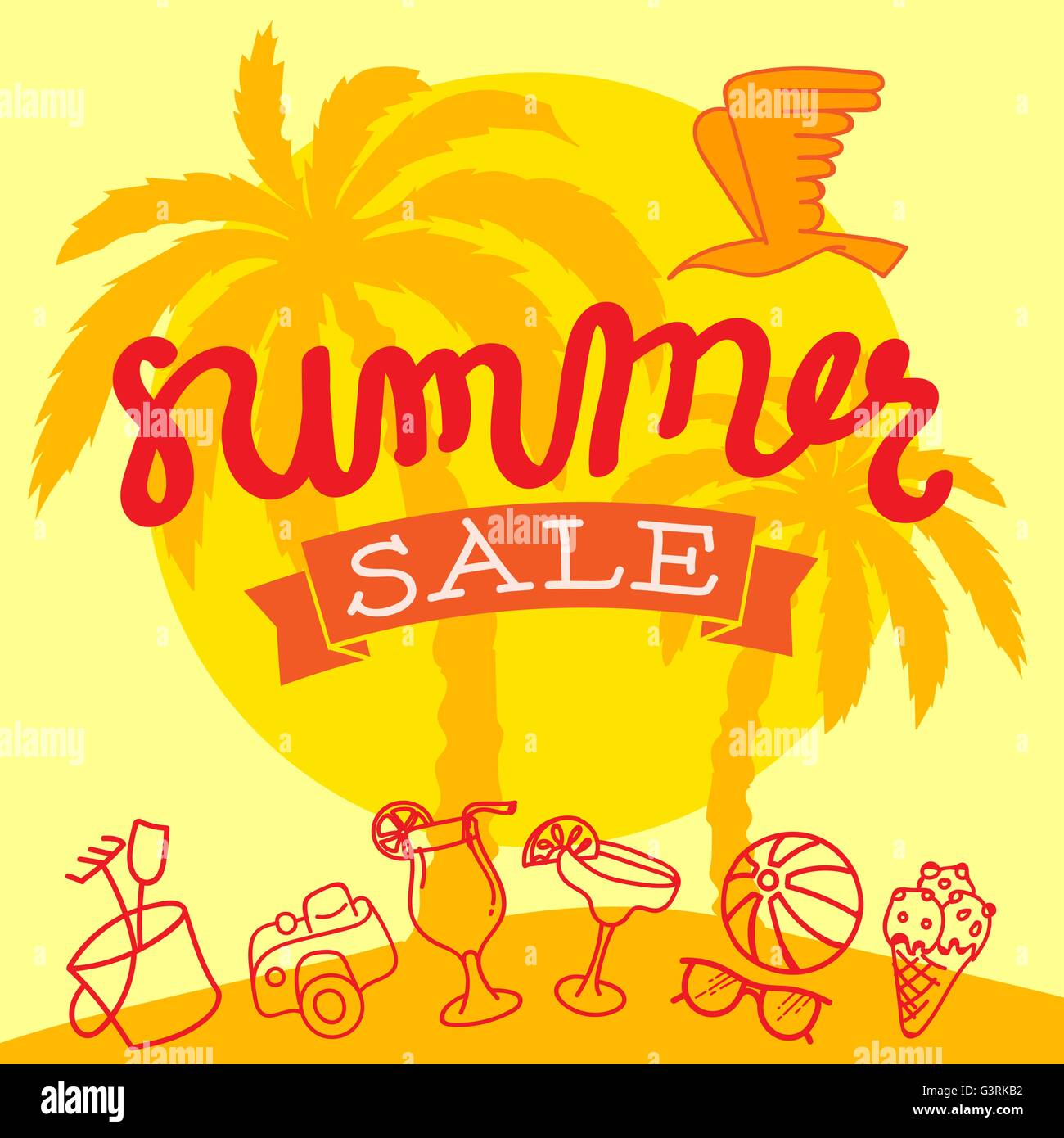 Summer Time Vector Illustration Stock Vector Image & Art - Alamy