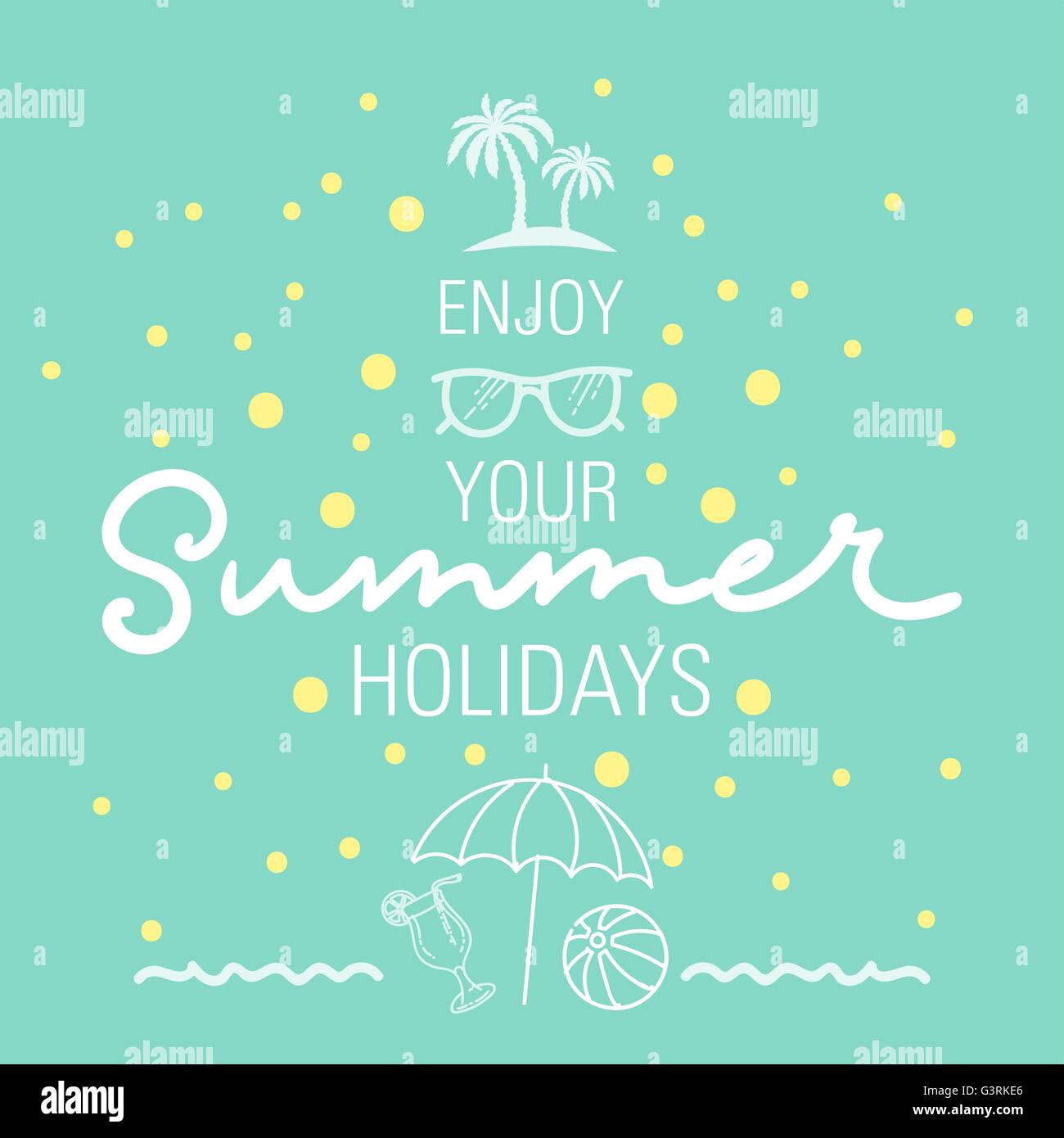 Summer Time Vector Illustration Stock Vector Image & Art - Alamy