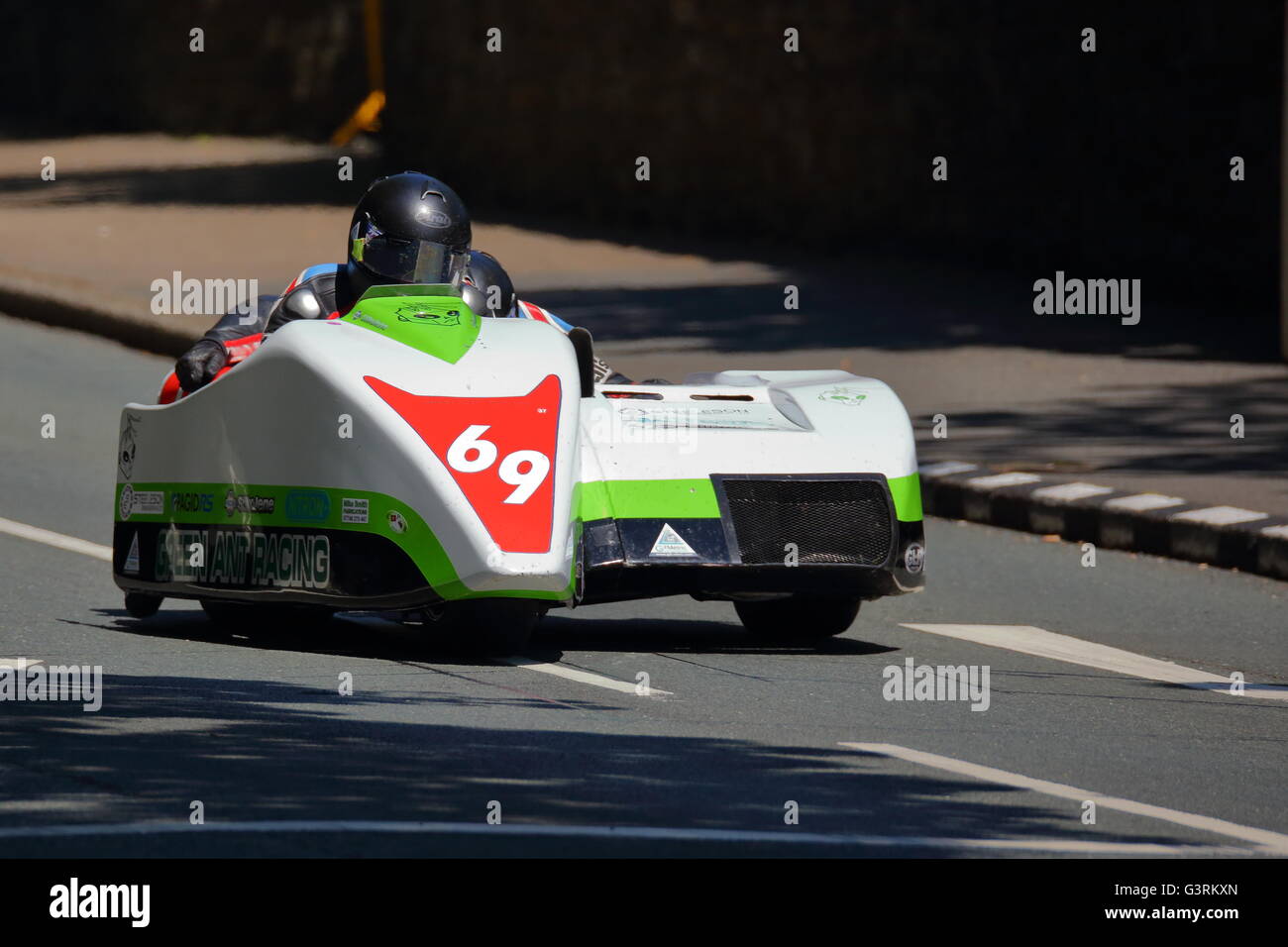 Dan Knight and his partner Stephane Hubert in their sidecar at the 2015 ...