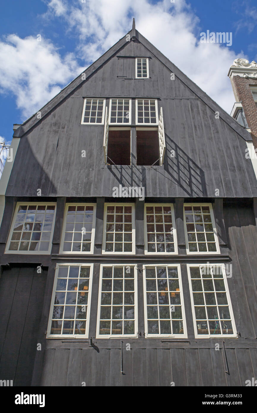 Old wooden house in Amsterdam. The sample of the original Dutch ...