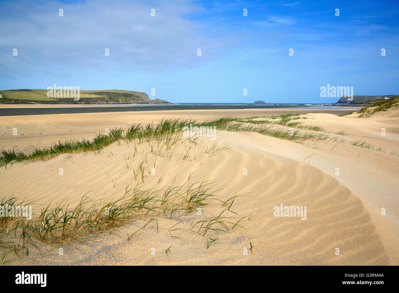 Sand Dunes near Rock on Cornwall's Camel Estuary Stock Photo - Alamy