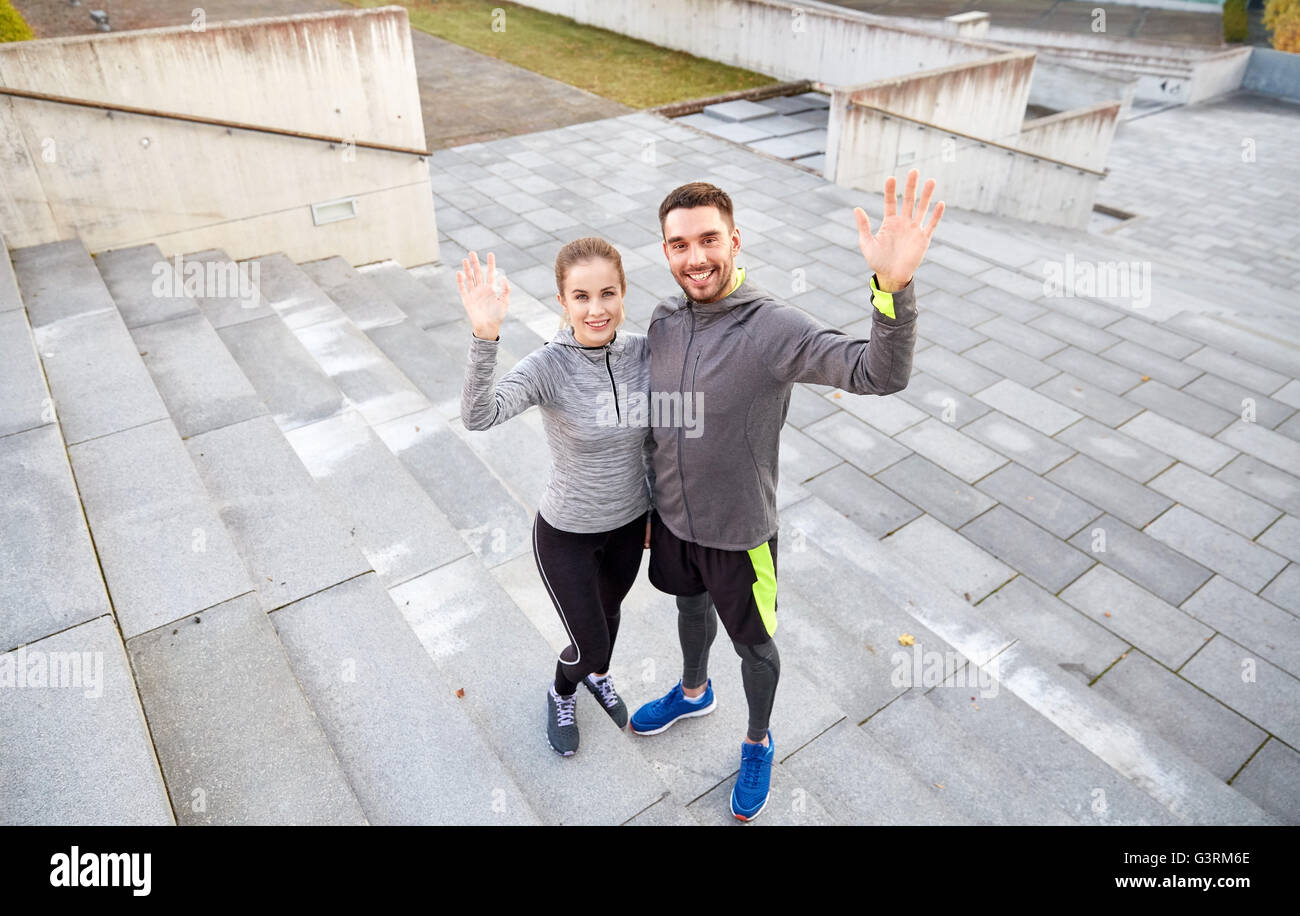 Man and woman hello street hi-res stock photography and images - Alamy