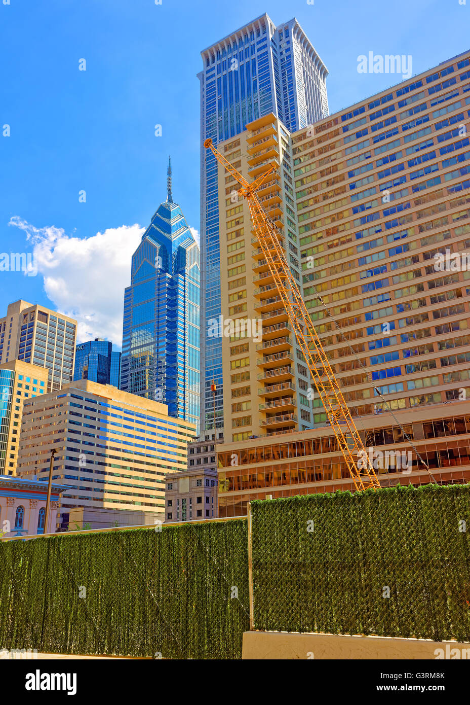 Philadelphia, USA - May 4, 2015: Construction work in Arch Street in ...