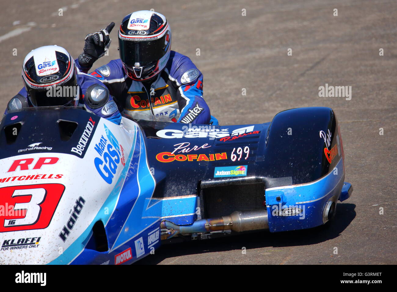 Ben Birchall and his partner Tom Birchall in their sidecar at the 2015 ...