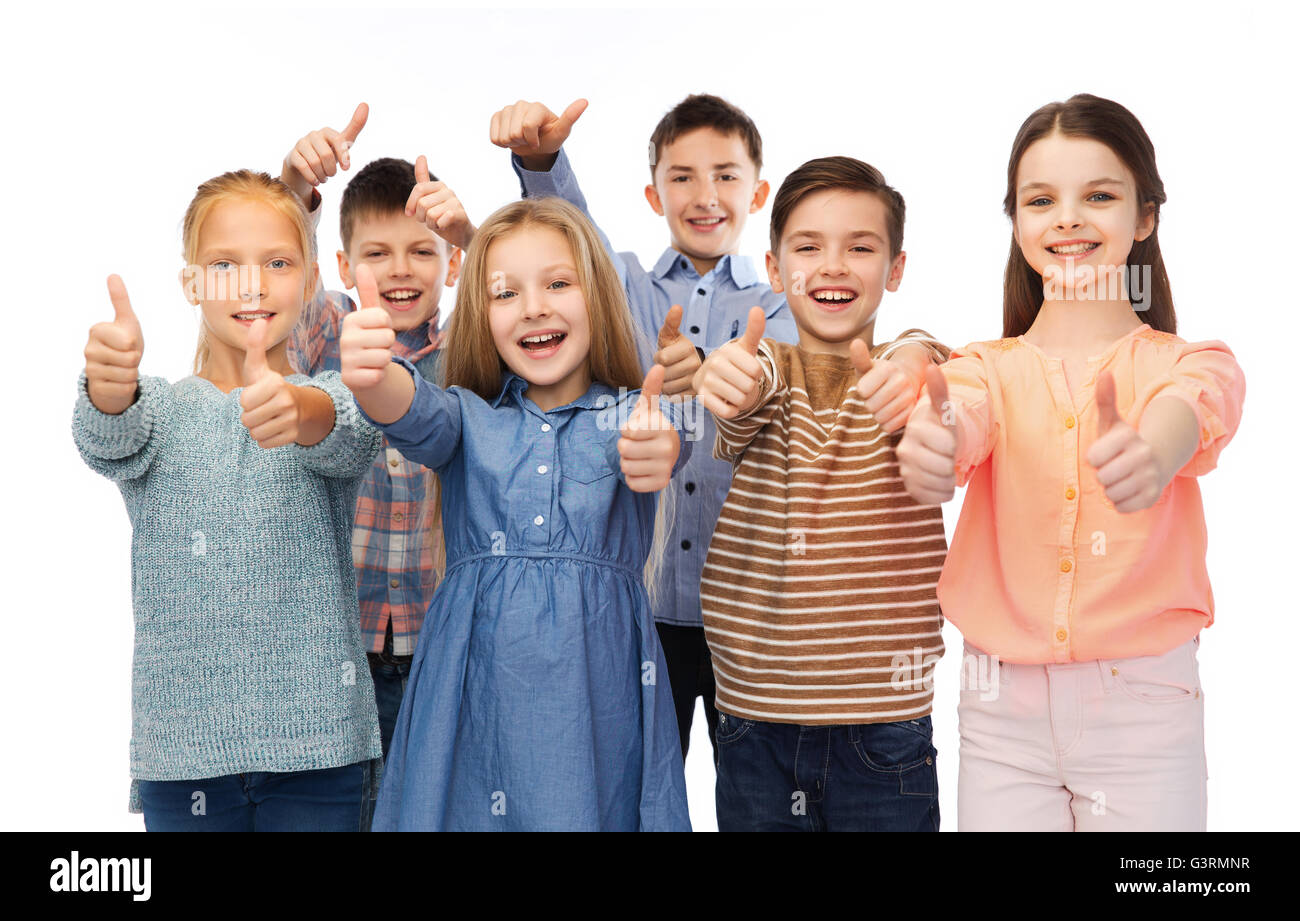 happy children showing thumbs up Stock Photo - Alamy
