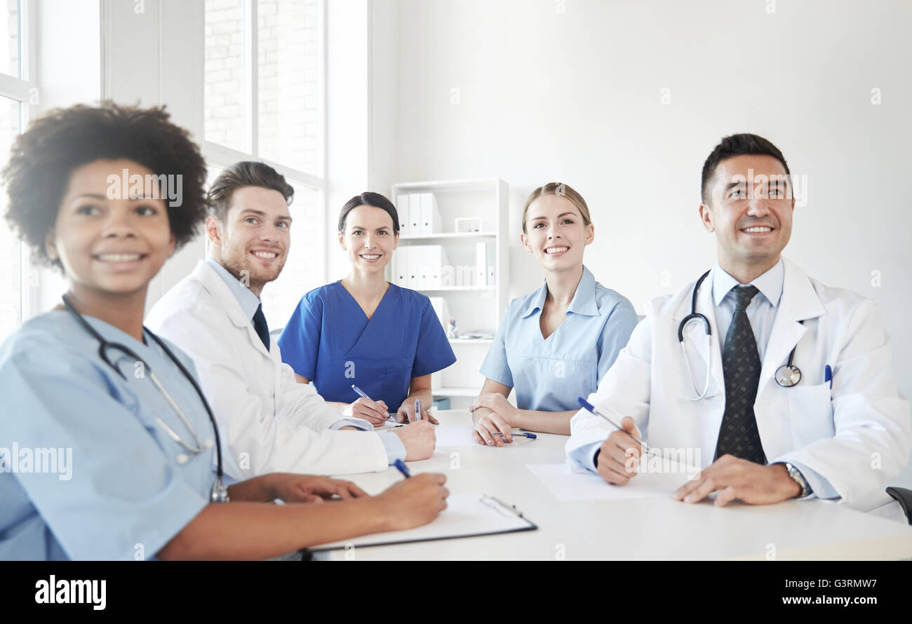 group of happy doctors meeting at hospital office Stock Photo - Alamy