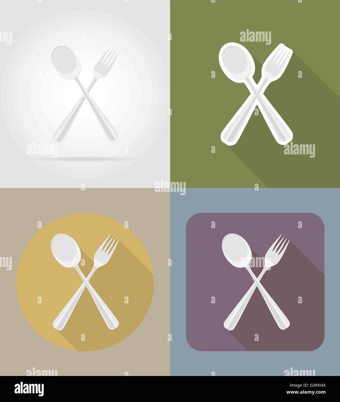 spoon with fork objects and equipment for the food vector illustration ...