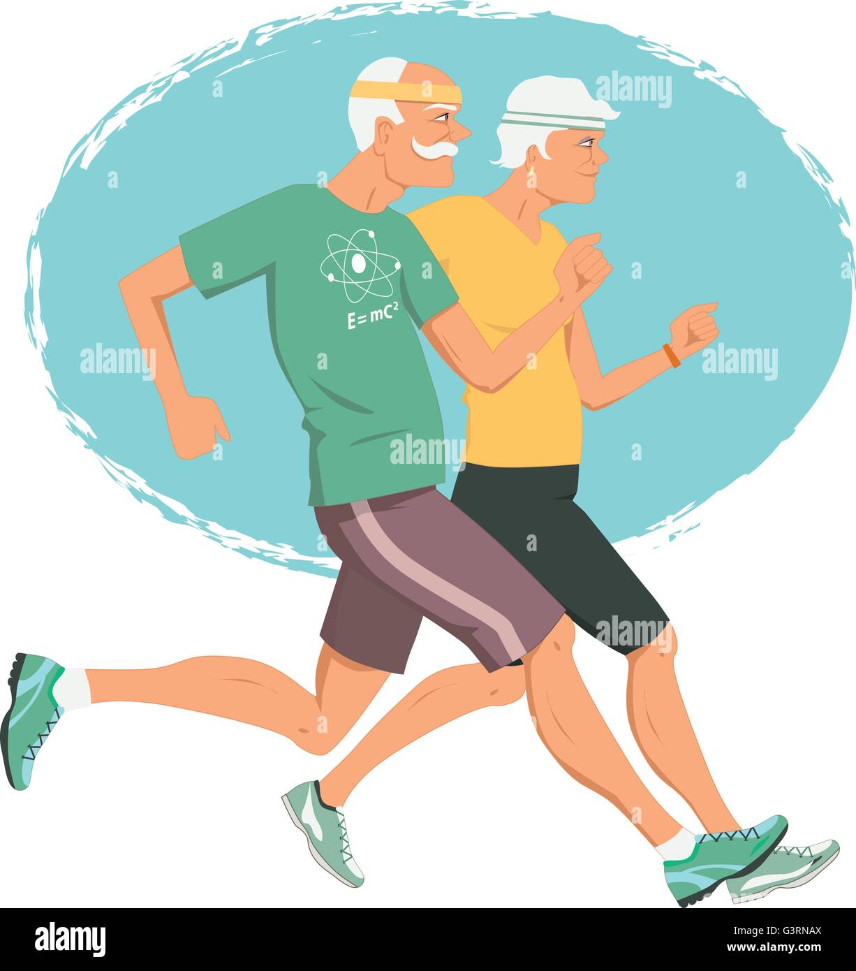 Active retirement. Elderly couple jogging Stock Vector Image & Art - Alamy