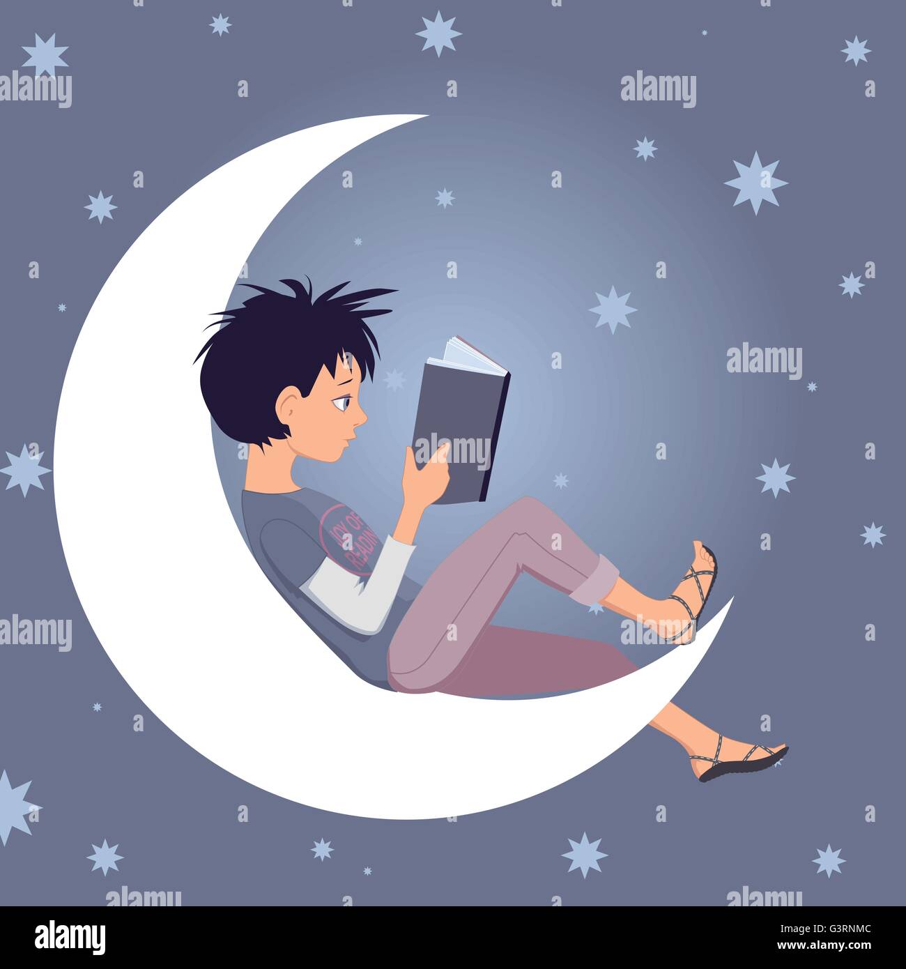 Profile of a child reading Stock Vector Images - Alamy