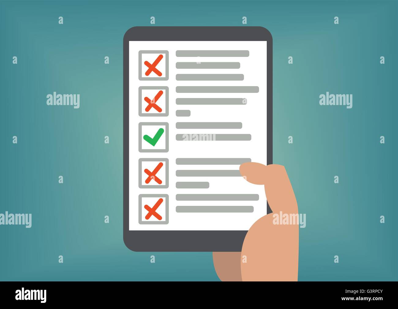 Digital checklist or todo-list displayed on tablet screen. Concept of ...