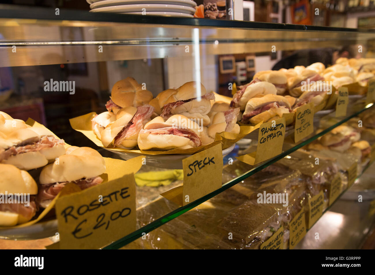 Italian ham pannini many varieties Stock Photo - Alamy