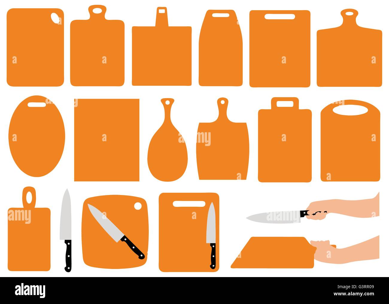 Kitchen boards set vector vectors hi-res stock photography and images ...