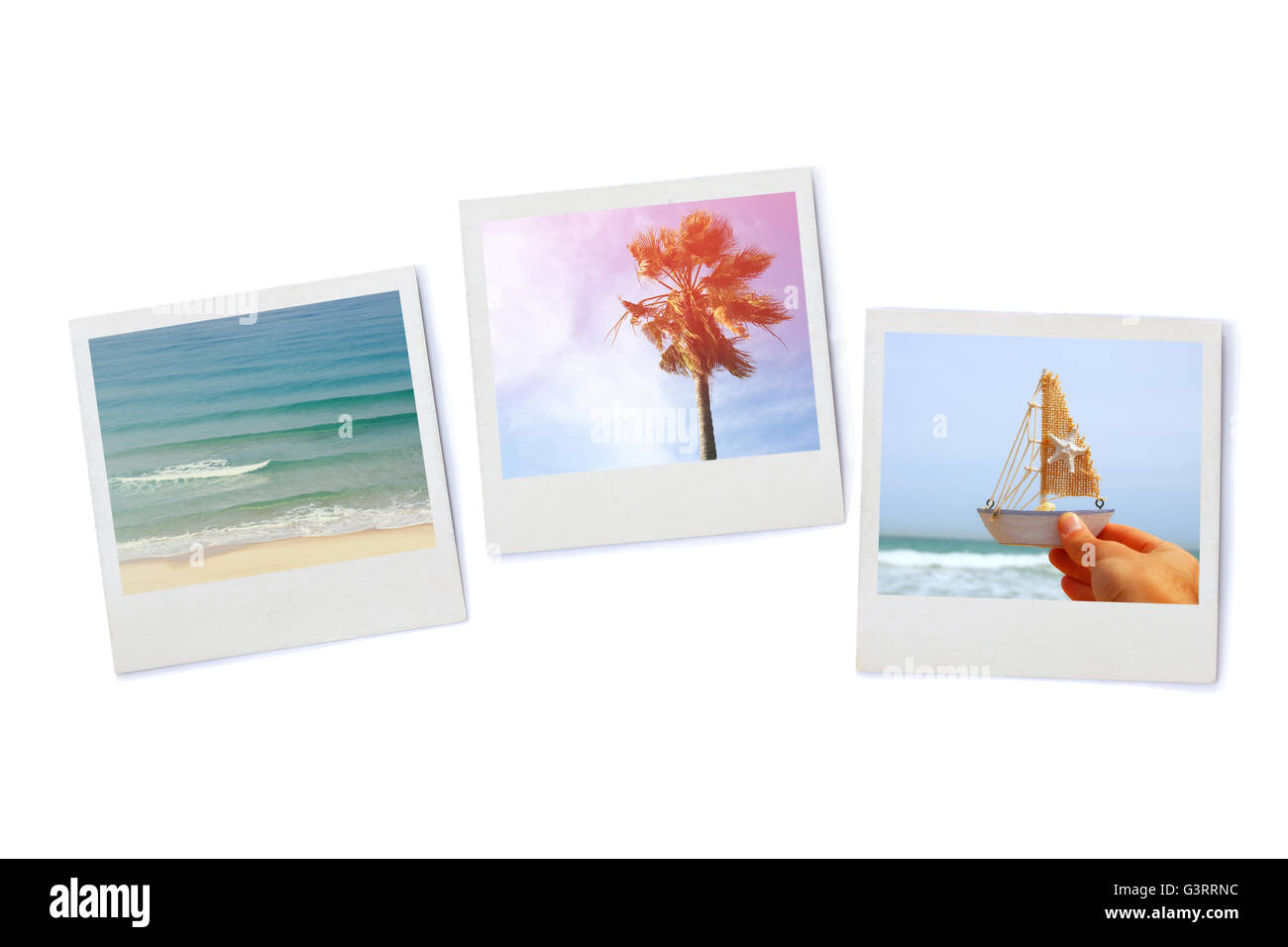 stack of Instant photos, isolated on white background Stock Photo - Alamy