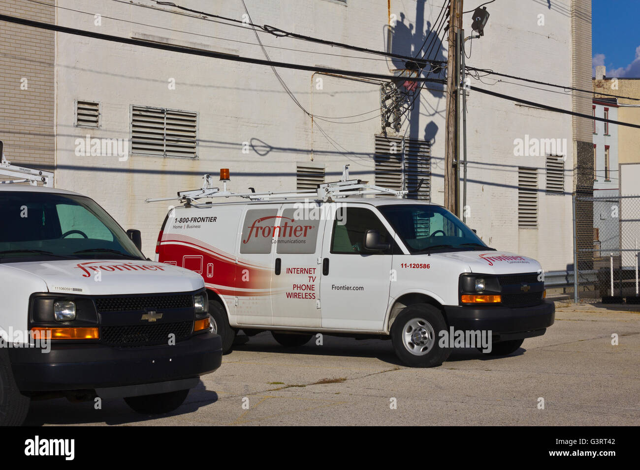 Lafayette, IN - Circa November 2015: Frontier Communications Vehicles ...