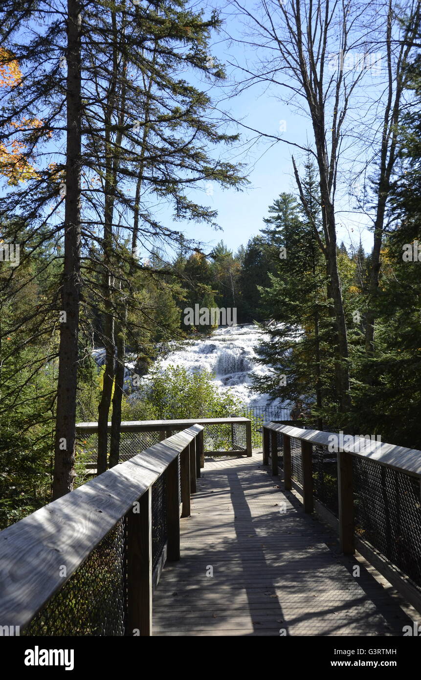 Walkway at Bond Falls in Paulding, Michigan Stock Photo - Alamy