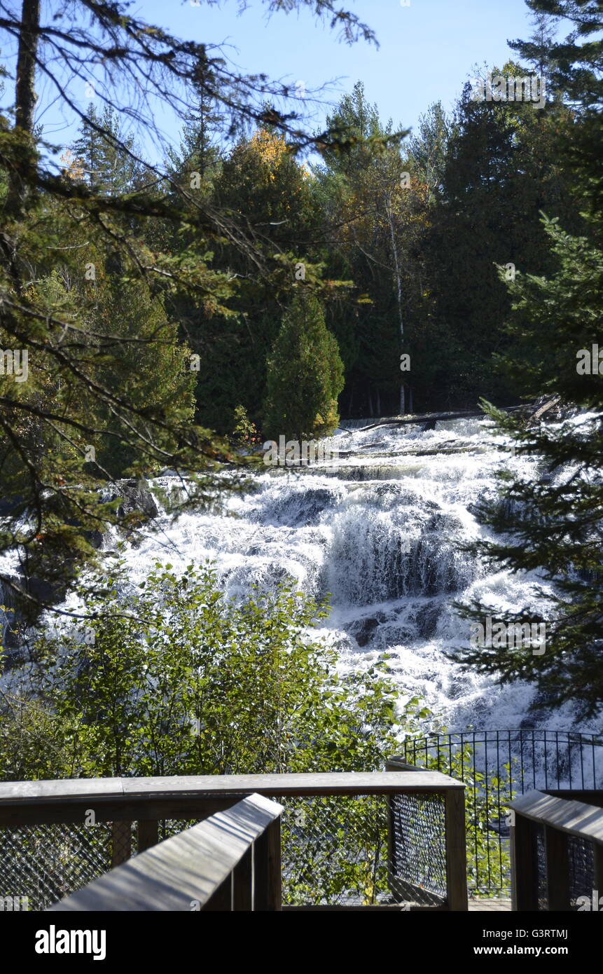 Walkway at Bond Falls in Paulding, Michigan Stock Photo - Alamy