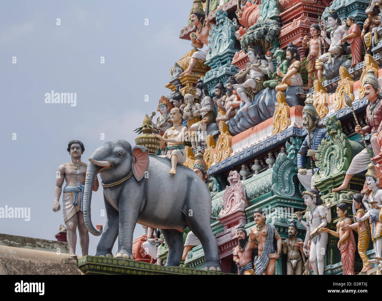 Elephant and gopuram at Kottaiyur shiva temple Stock Photo - Alamy