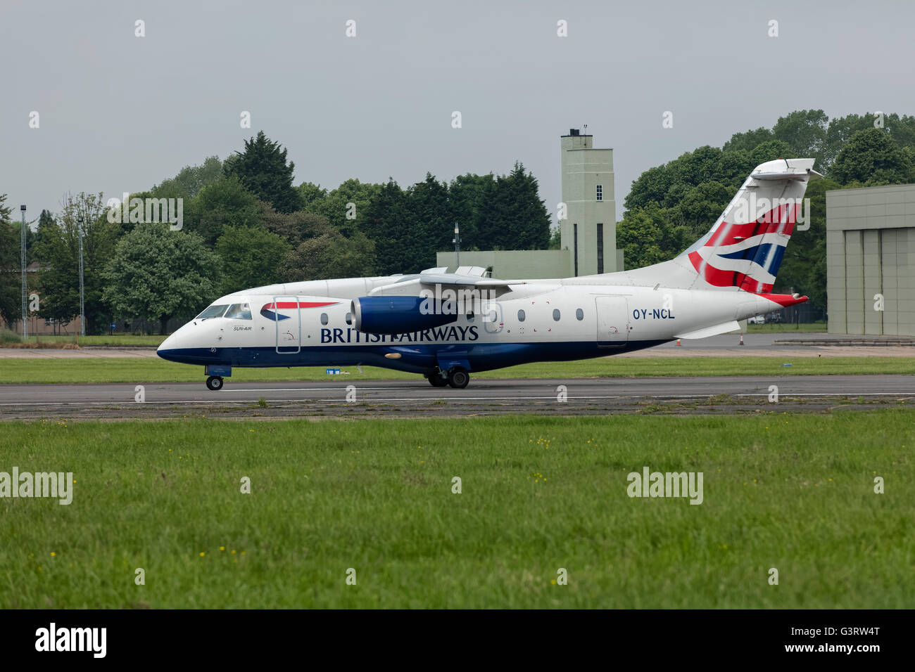 British Airways Dornier D328 jet on the runway at Biggin Hill airport ...